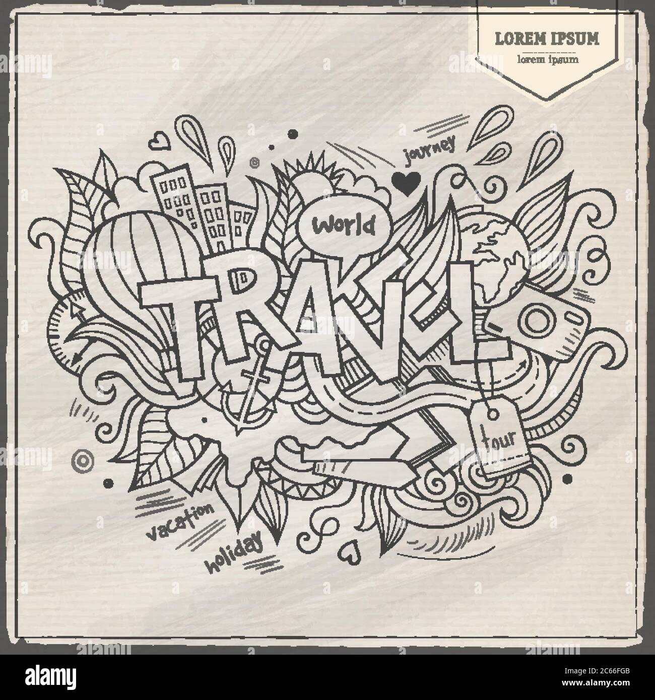 Travel hand lettering and doodles elements Stock Vector Image & Art - Alamy