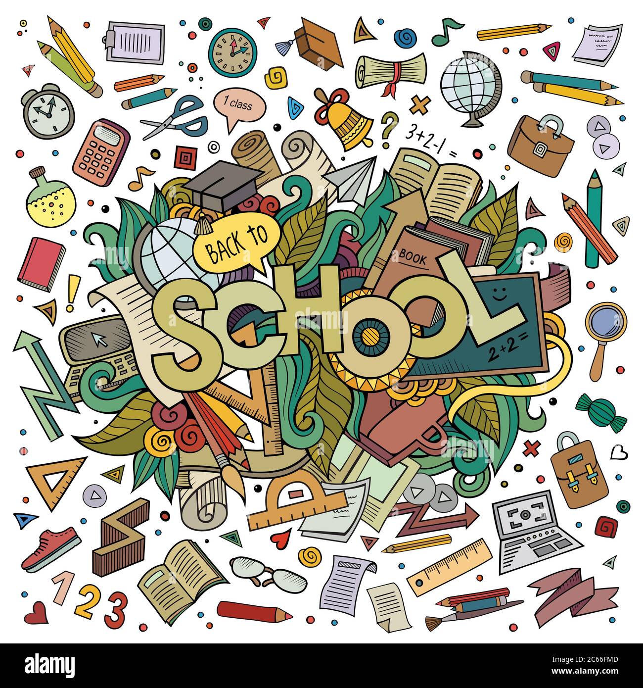 School hand lettering and doodles elements Stock Vector Image & Art - Alamy