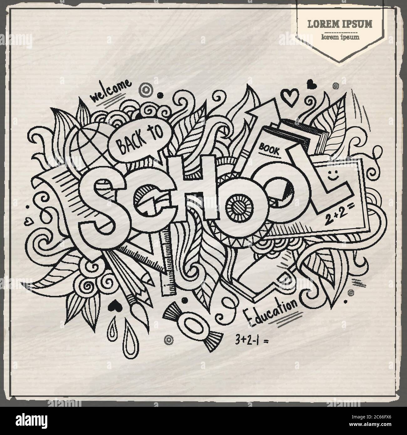 School hand lettering and doodles elements Stock Vector Image & Art - Alamy