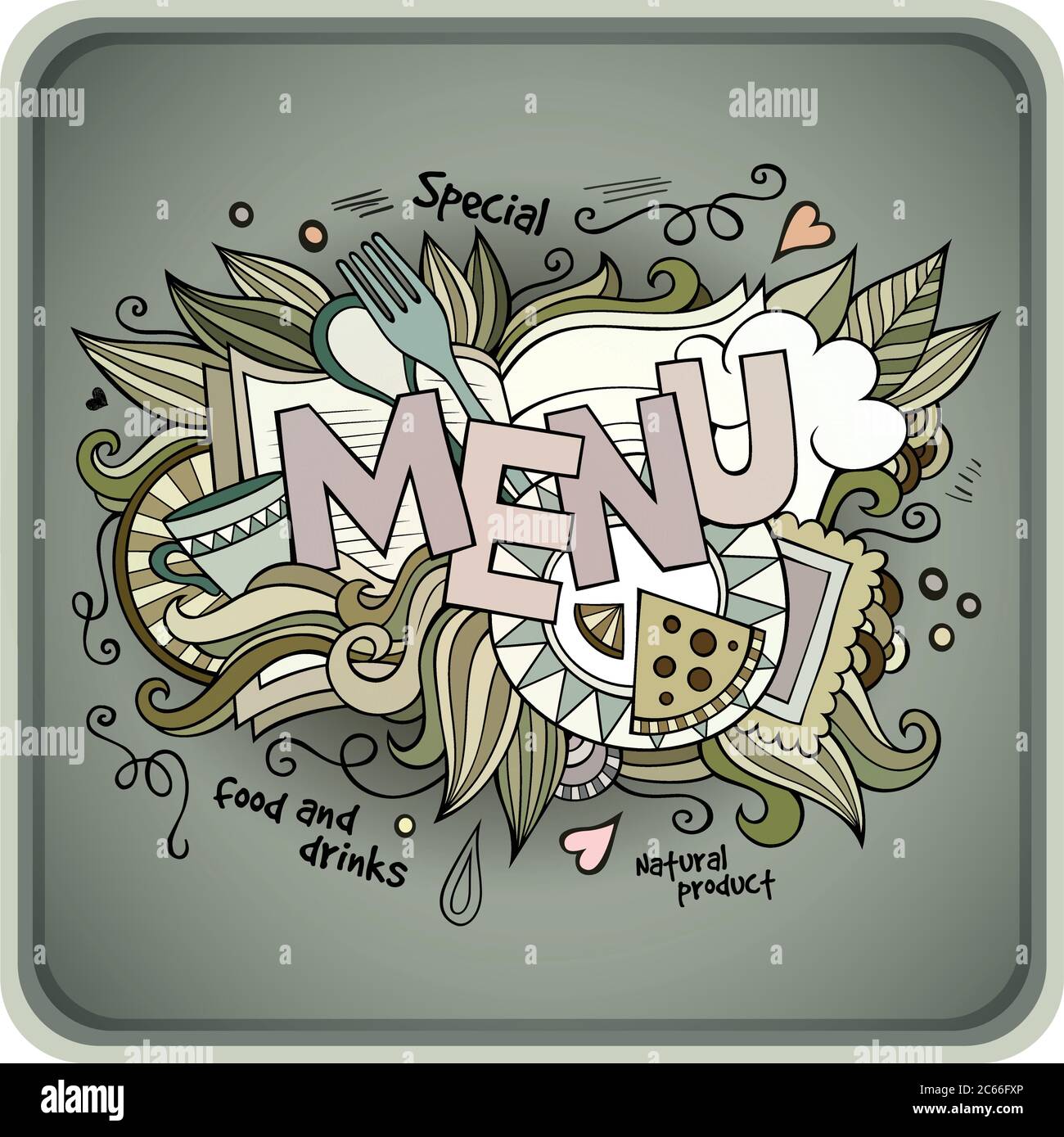 Menu hand lettering and doodles elements Stock Vector Image & Art - Alamy