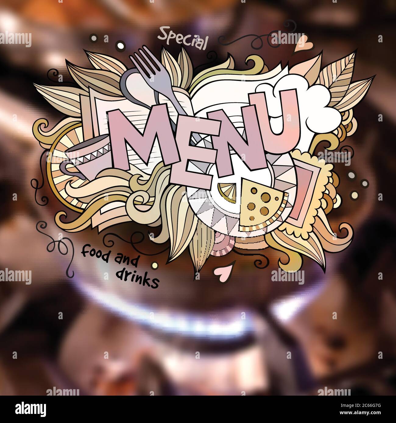 Menu hand lettering and doodles elements Stock Vector Image & Art - Alamy