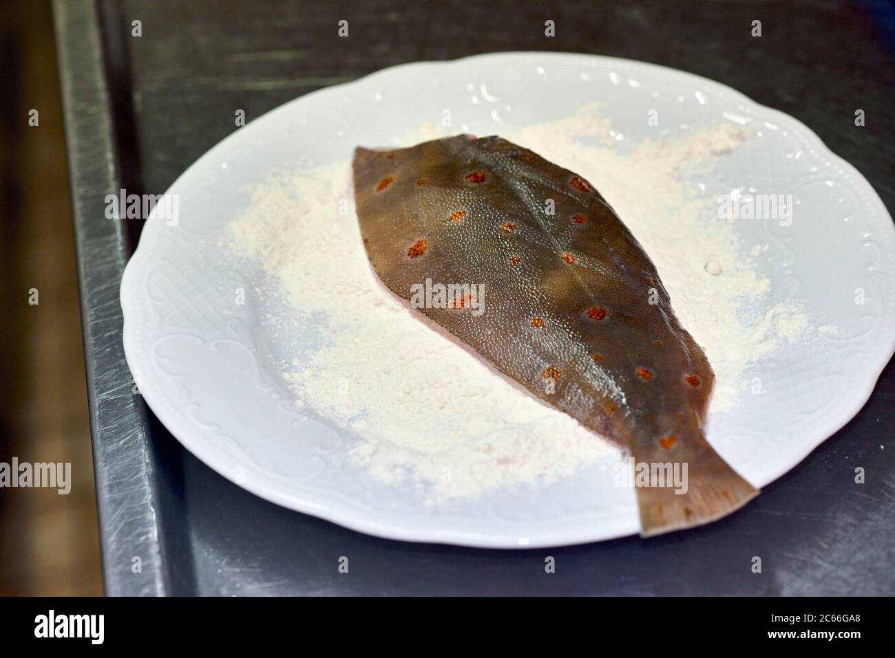 Preparation of a filleted plaice step by step hi-res stock photography ...