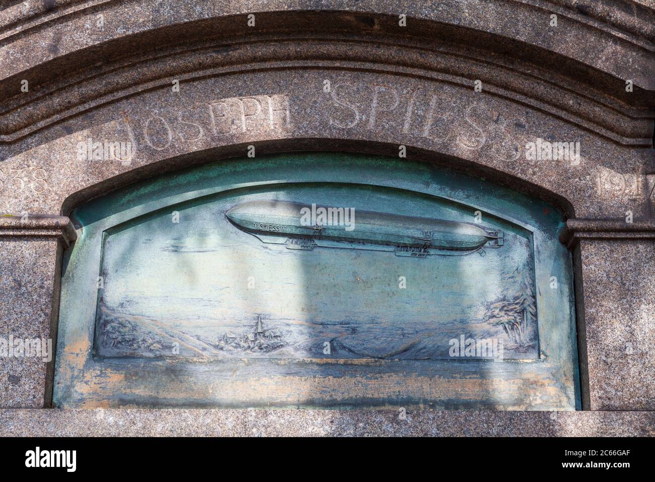 Detail of the tomb of Joseph Spiess in Pere-Lachaise cemetry in Paris ...