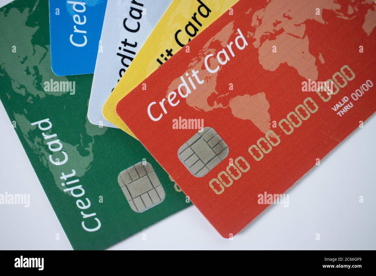 Set Of Color Credit Cards Stock Photo - Alamy