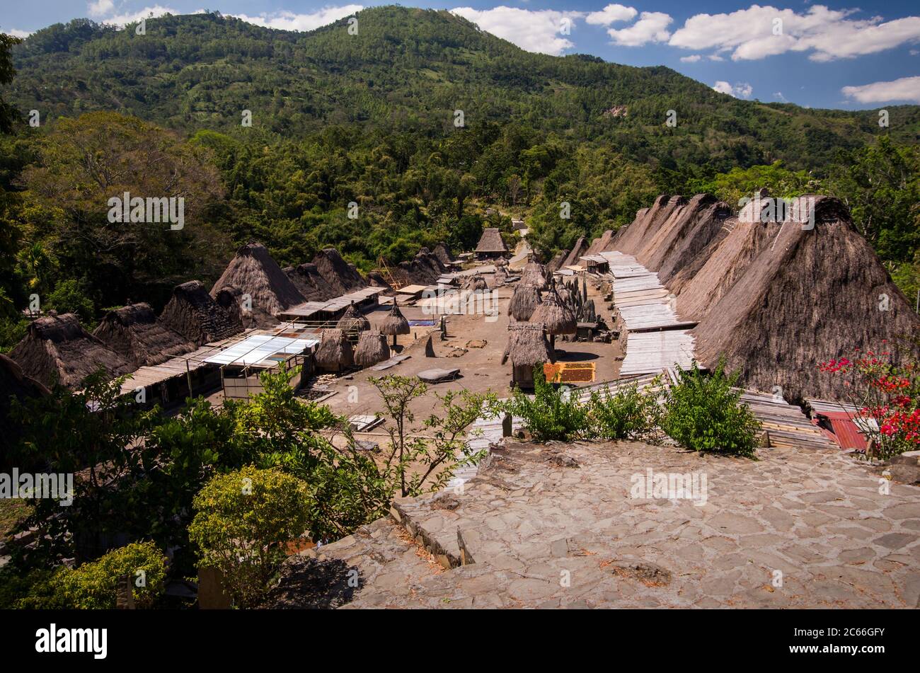 A traditional old village of Ngada tribe in Bajawa region in Flores ...