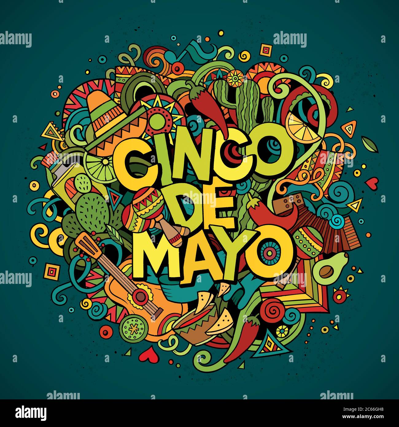 Cinco de Mayo. Cartoon vector hand drawn Doodle illustration Stock ...