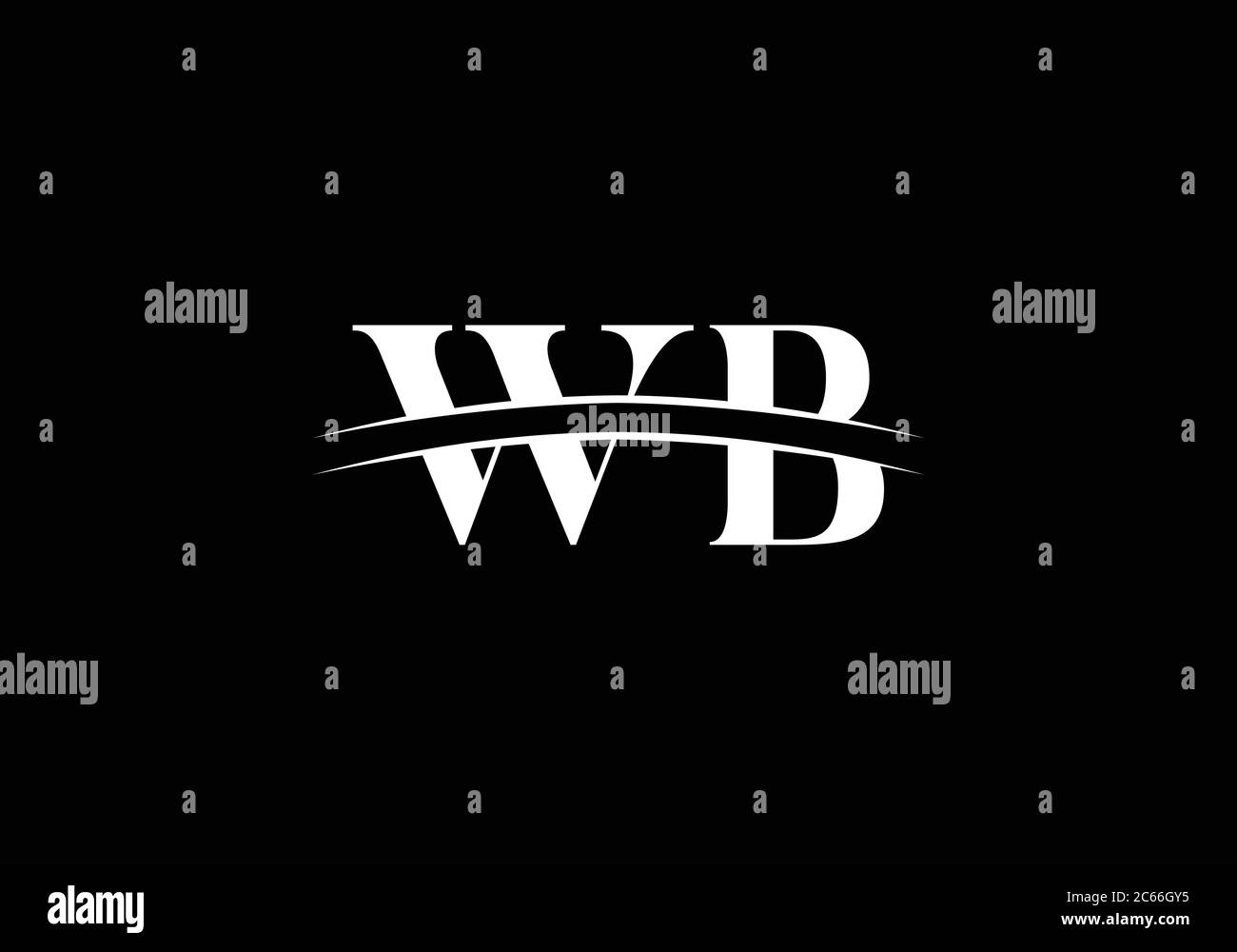Initial Monogram Letter W B Logo Design Vector Template. WB Letter Logo ...