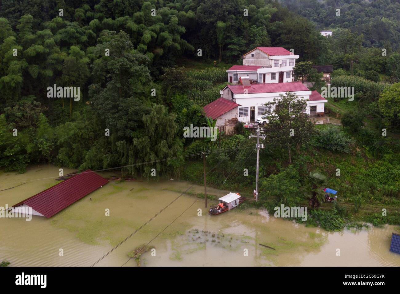 Shimen. 7th July, 2020. Aerial photo taken on July 7, 2020 shows ...