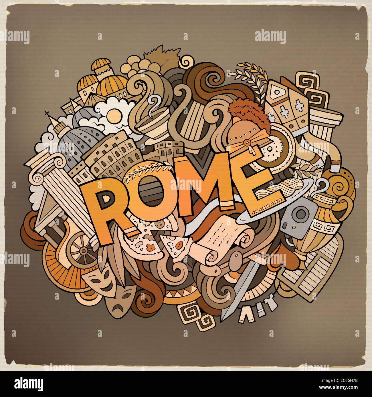 Rome doodles vector illustration hi-res stock photography and images ...