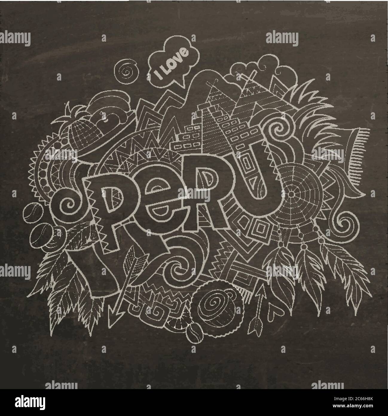 Peru hand lettering and doodles elements Stock Vector Image & Art - Alamy