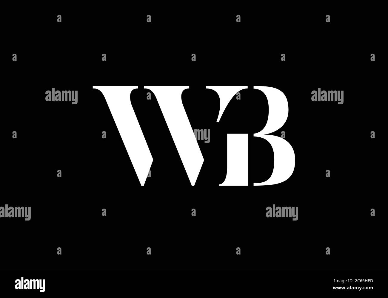 Initial Monogram Letter W B Logo Design Vector Template. WB Letter Logo ...