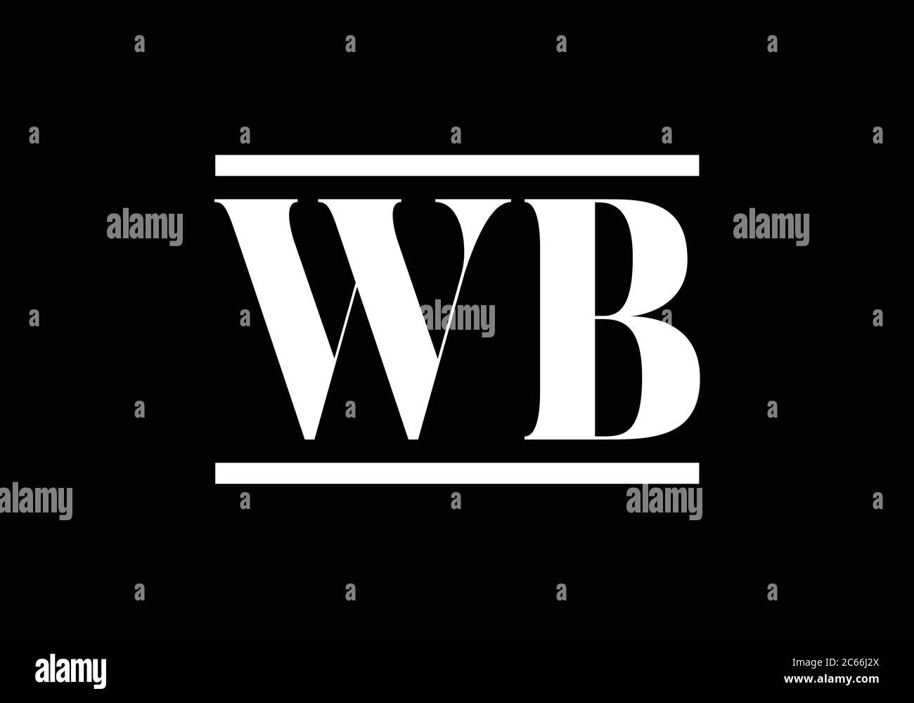 Initial Monogram Letter W B Logo Design Vector Template. WB Letter Logo ...