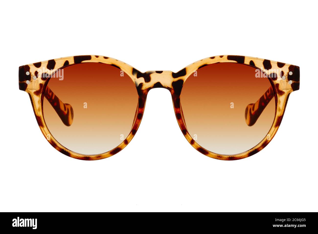 Leopard print sunglasses with brown gradient lens isolated on white ...