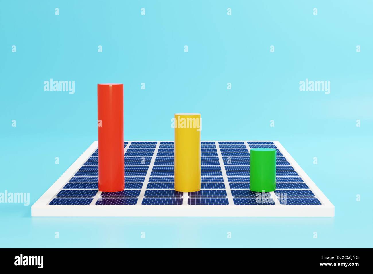 Color Business Graph On Solar Cell Panel, 3d illustration Stock Photo ...