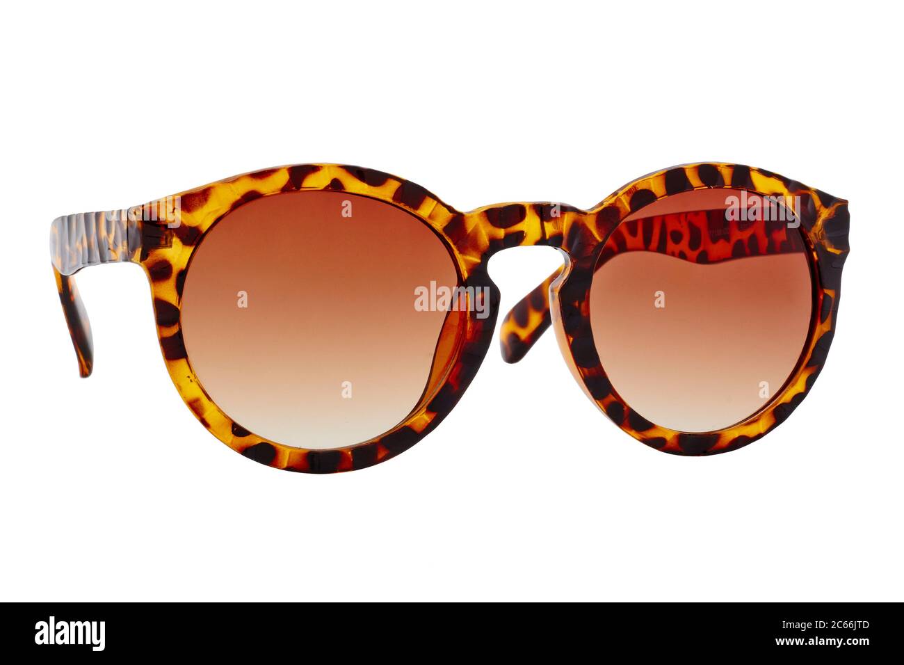 Leopard print sunglasses with brown gradient lens isolated on white ...