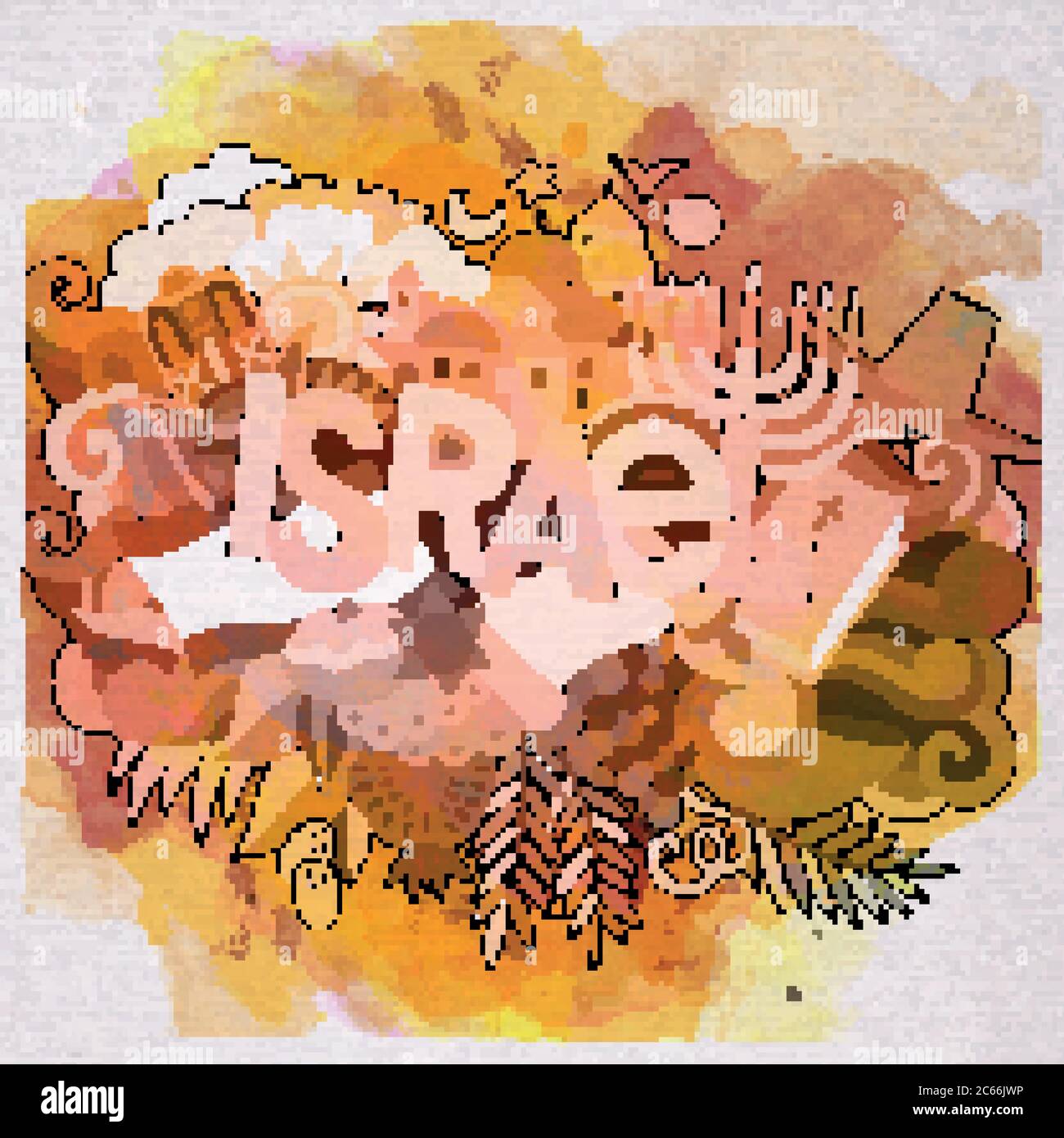 Cartoon vector hand drawn doodle Israel illustration Stock Vector Image ...