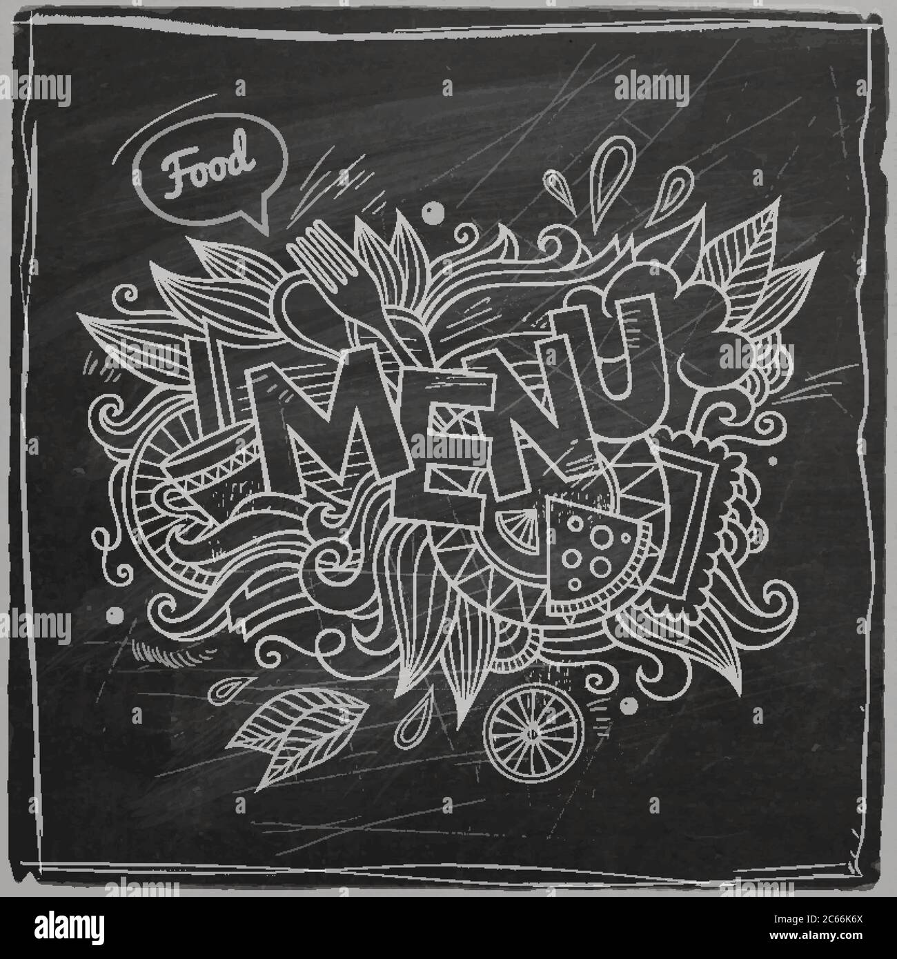 Menu hand lettering On Chalkboard Stock Vector Image & Art - Alamy