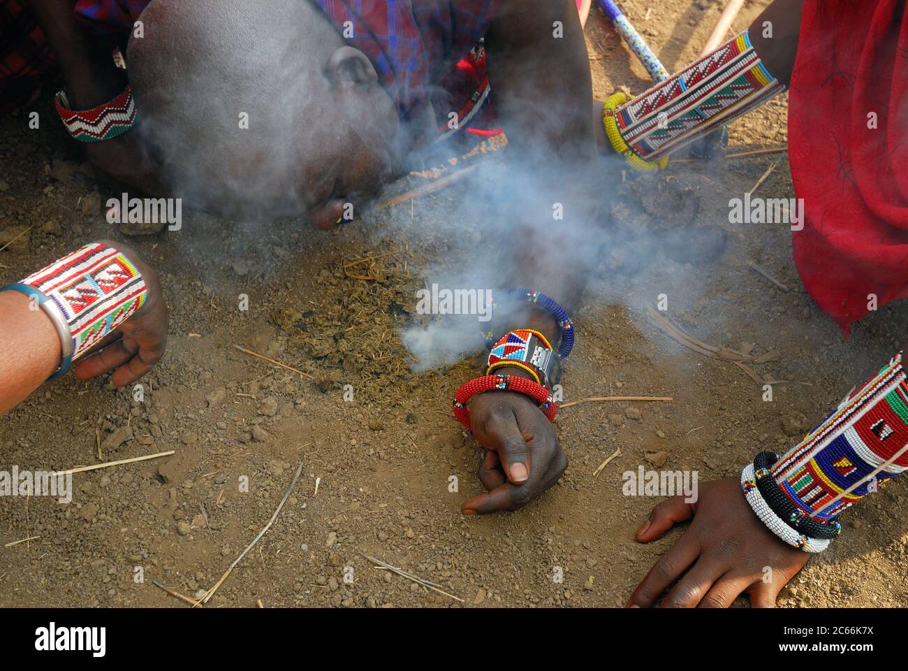 MASAI MARA, KENYA - AUG 23, 2010: An unidentified men from Masai tribe ...