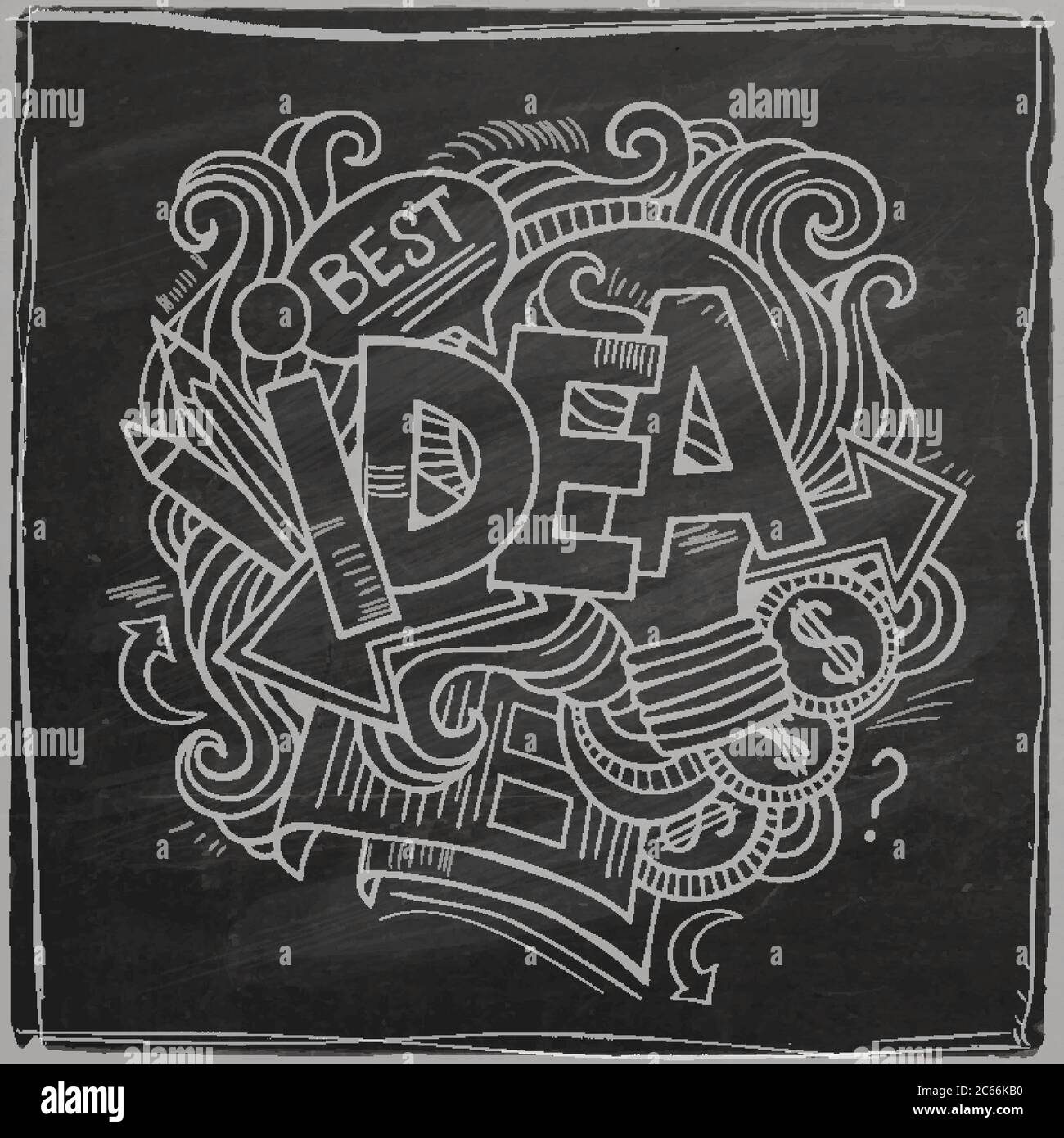 Idea hand lettering On Chalkboard Stock Vector Image & Art - Alamy