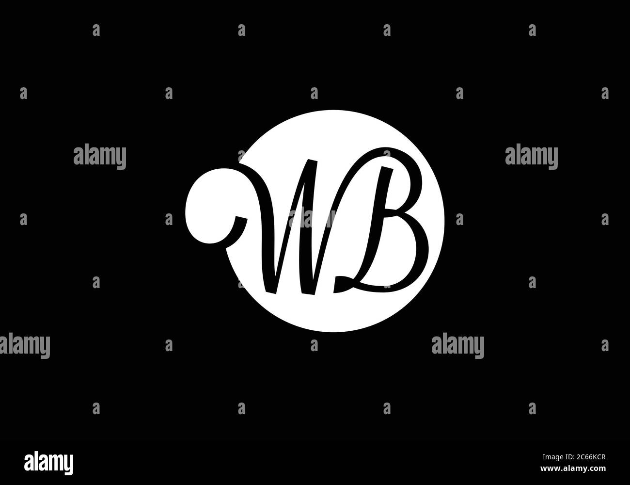 Initial Monogram Letter W B Logo Design Vector Template. WB Letter Logo ...