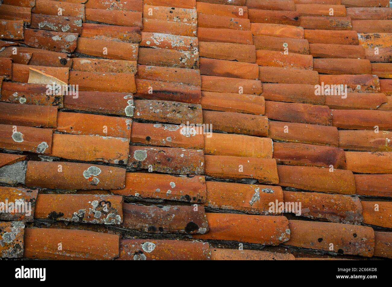 Close up Detail of Old Roof Tiles texture Stock Photo - Alamy