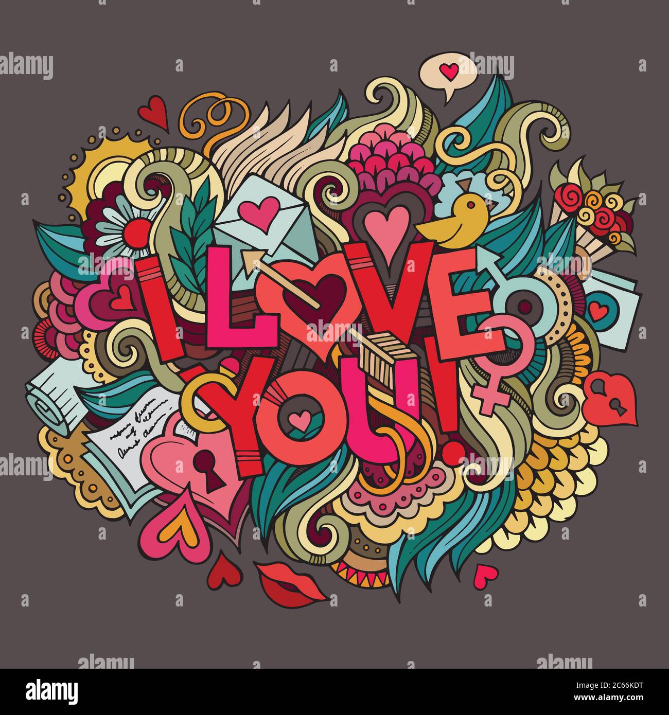 Abstract I Love You Art