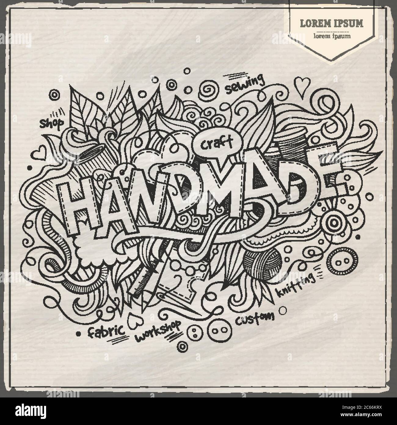 Handmade hand lettering and doodles elements background Stock Vector ...