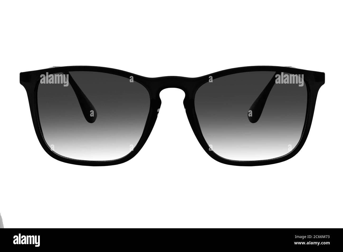 Black sunglasses with black gradient lens isolated on white background ...