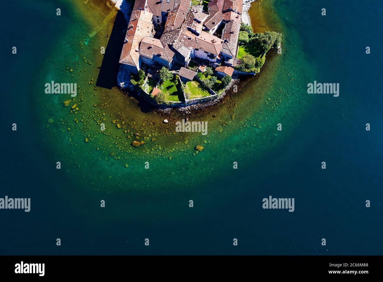 Lierna - Lake Como (IT) - Aerial view of the Castle in the ancient ...