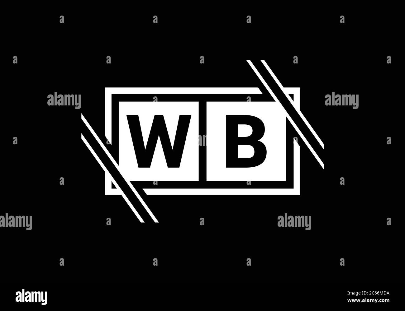 Initial Monogram Letter W B Logo Design Vector Template. WB Letter Logo ...