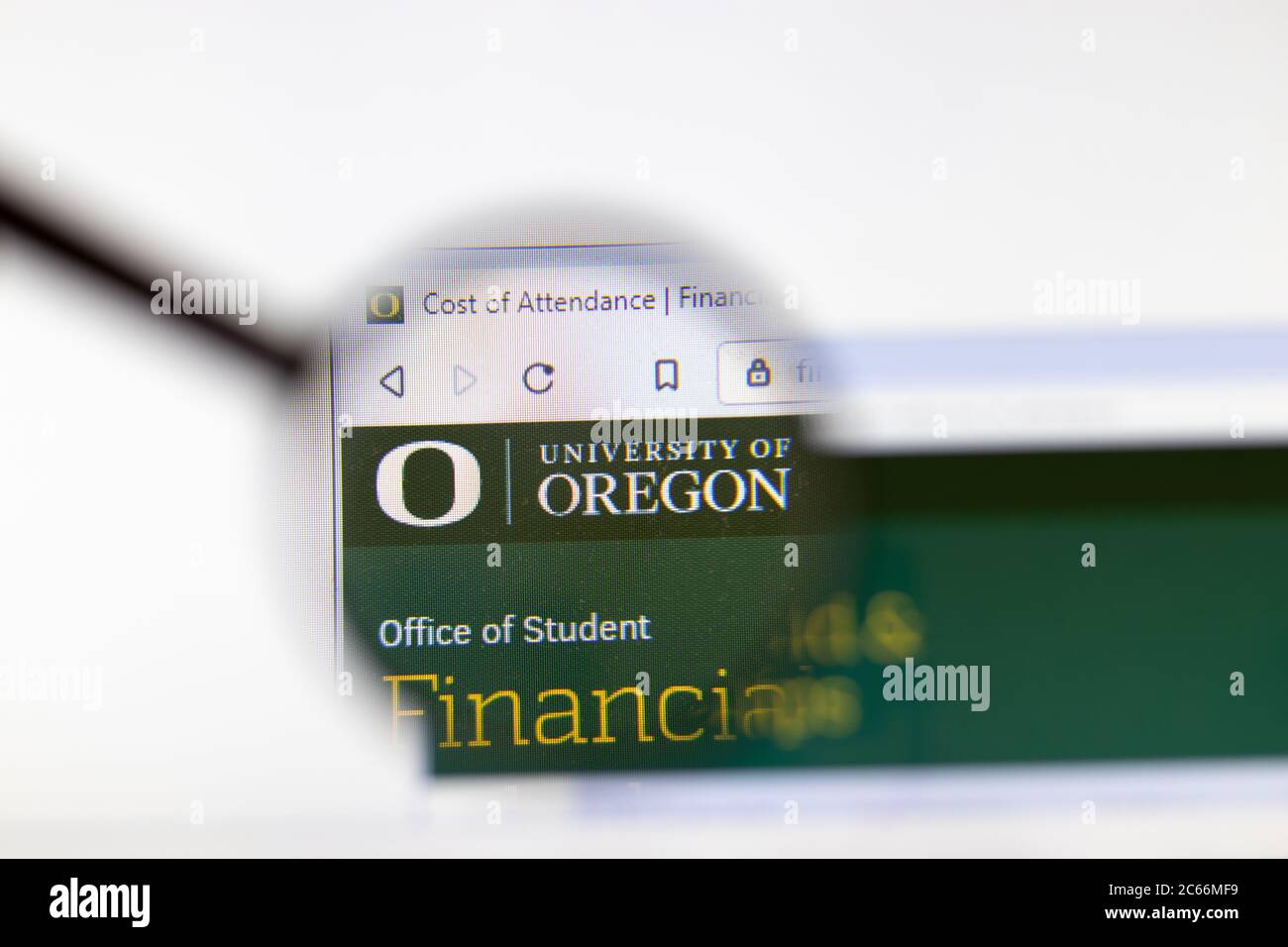 Moscow, Russia - 1 June 2020: University of Oregon website page in ...