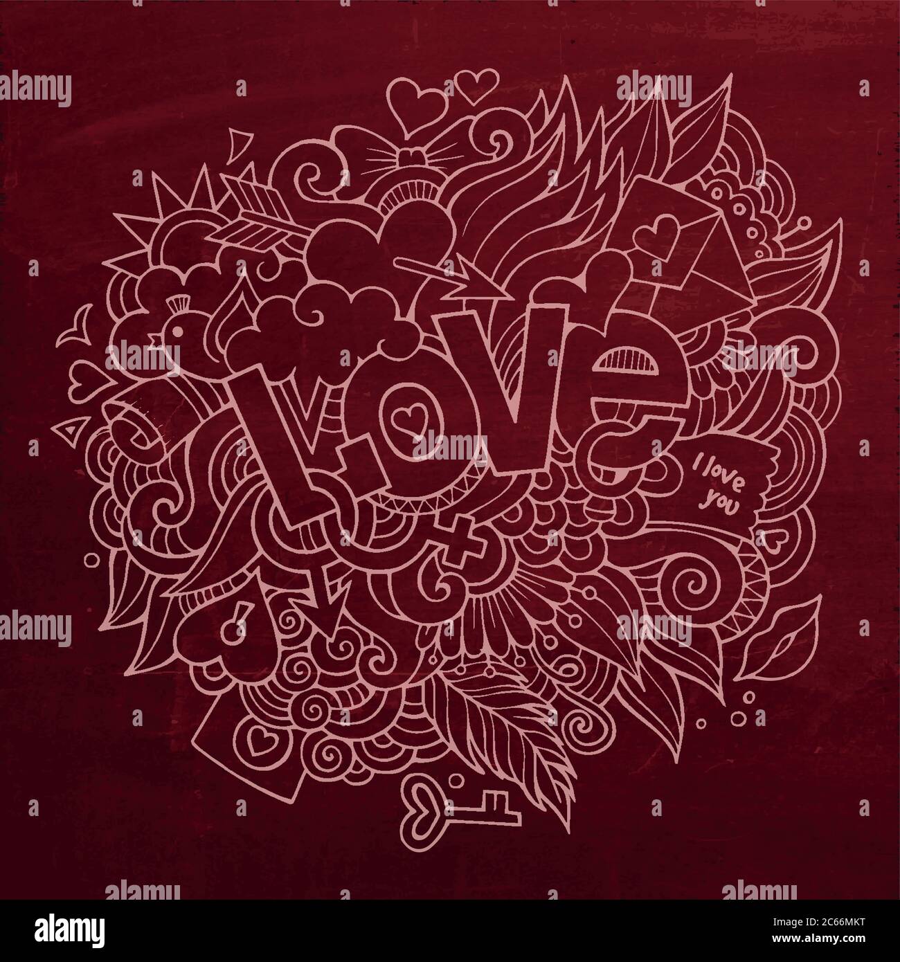 Cartoon vector hand drawn doodle Love illustration. Chalkboard Stock ...