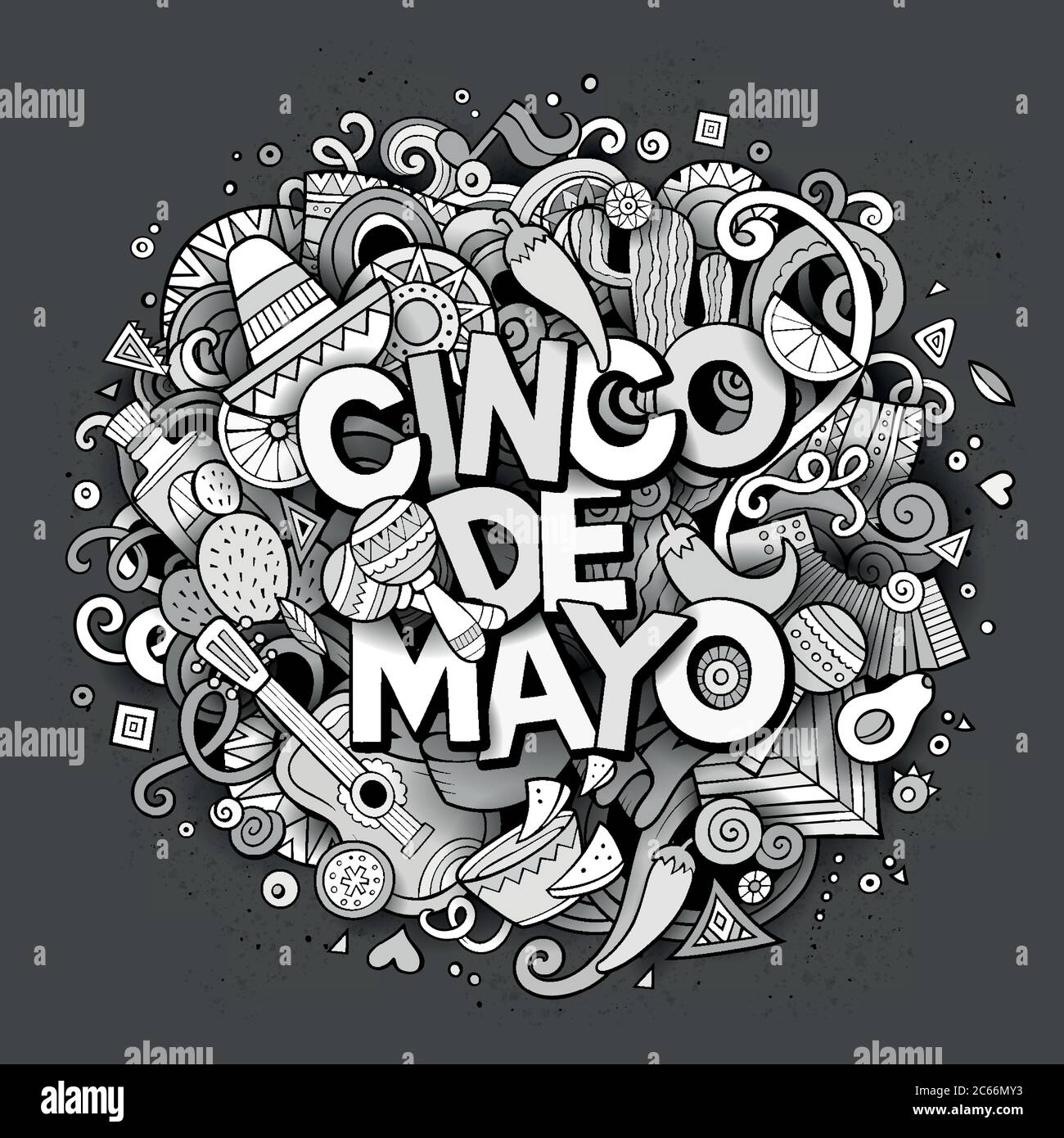 Cinco de Mayo. Cartoon vector hand drawn Doodle illustration Stock ...