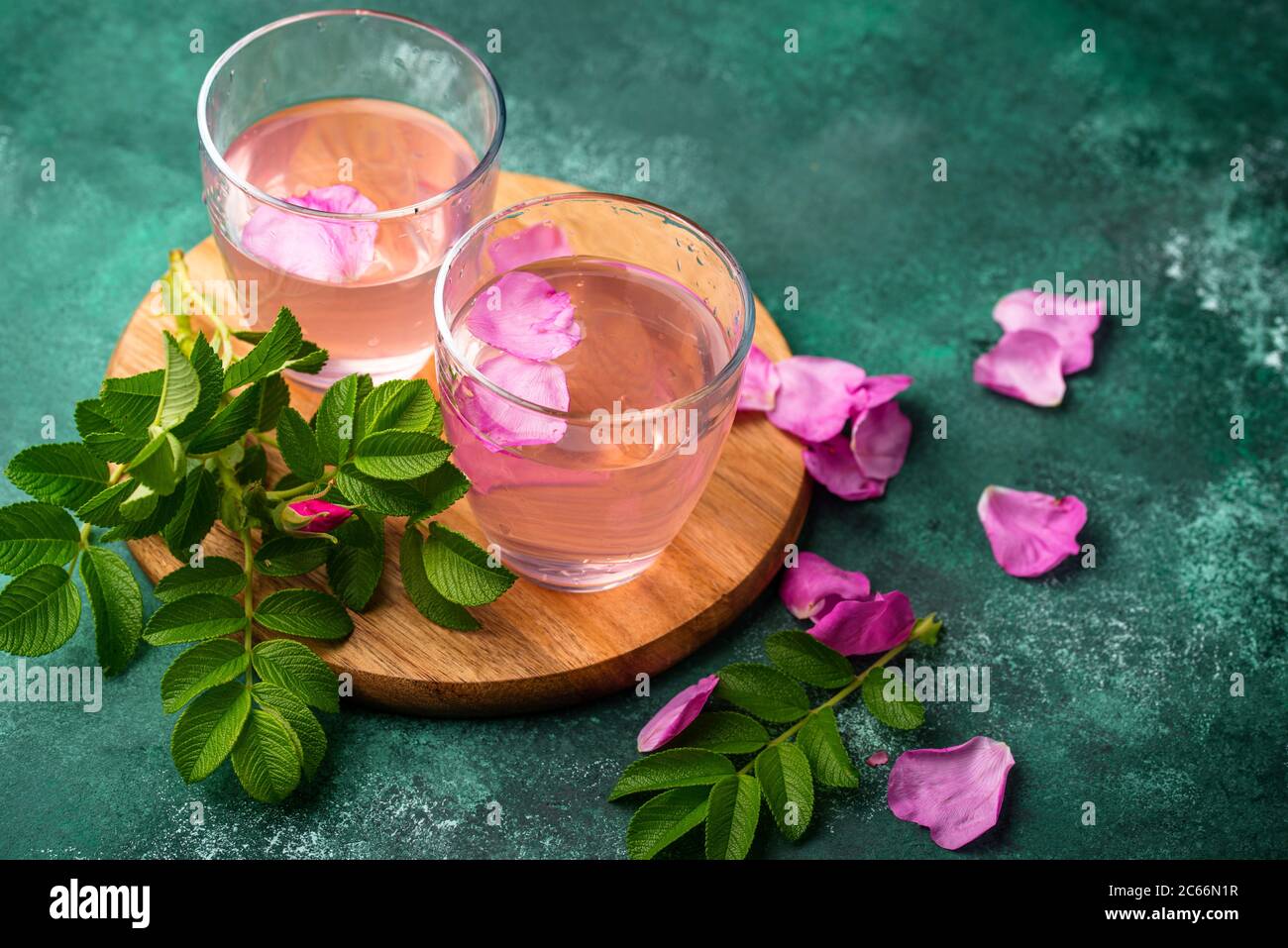 Pink rose water, summer healthy drink Stock Photo - Alamy