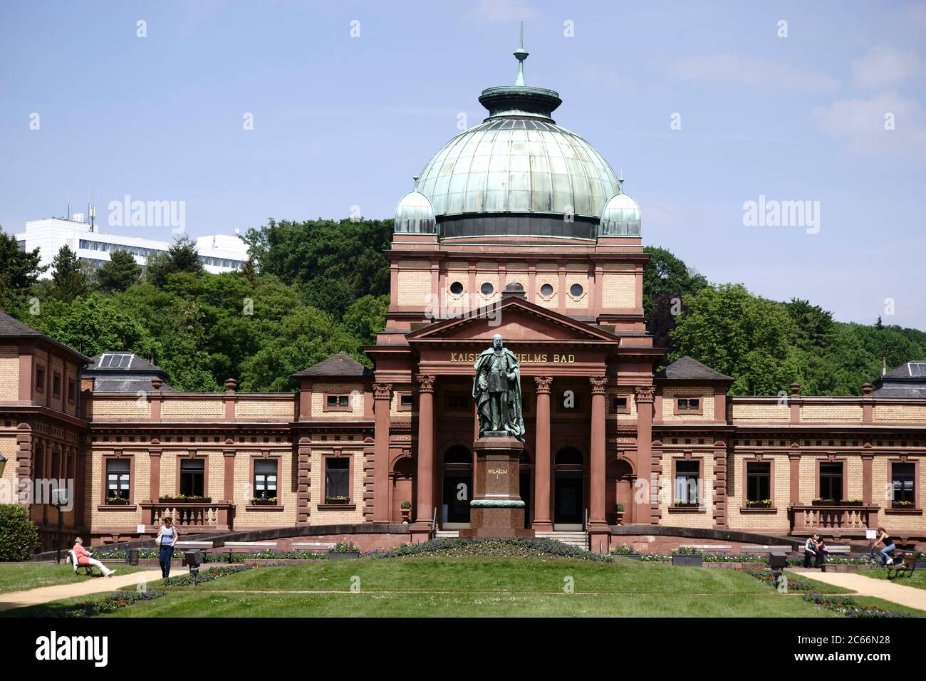 The Kaiser-Wilhelm-Bad with the Kaiserdenkmal, a historic building and ...