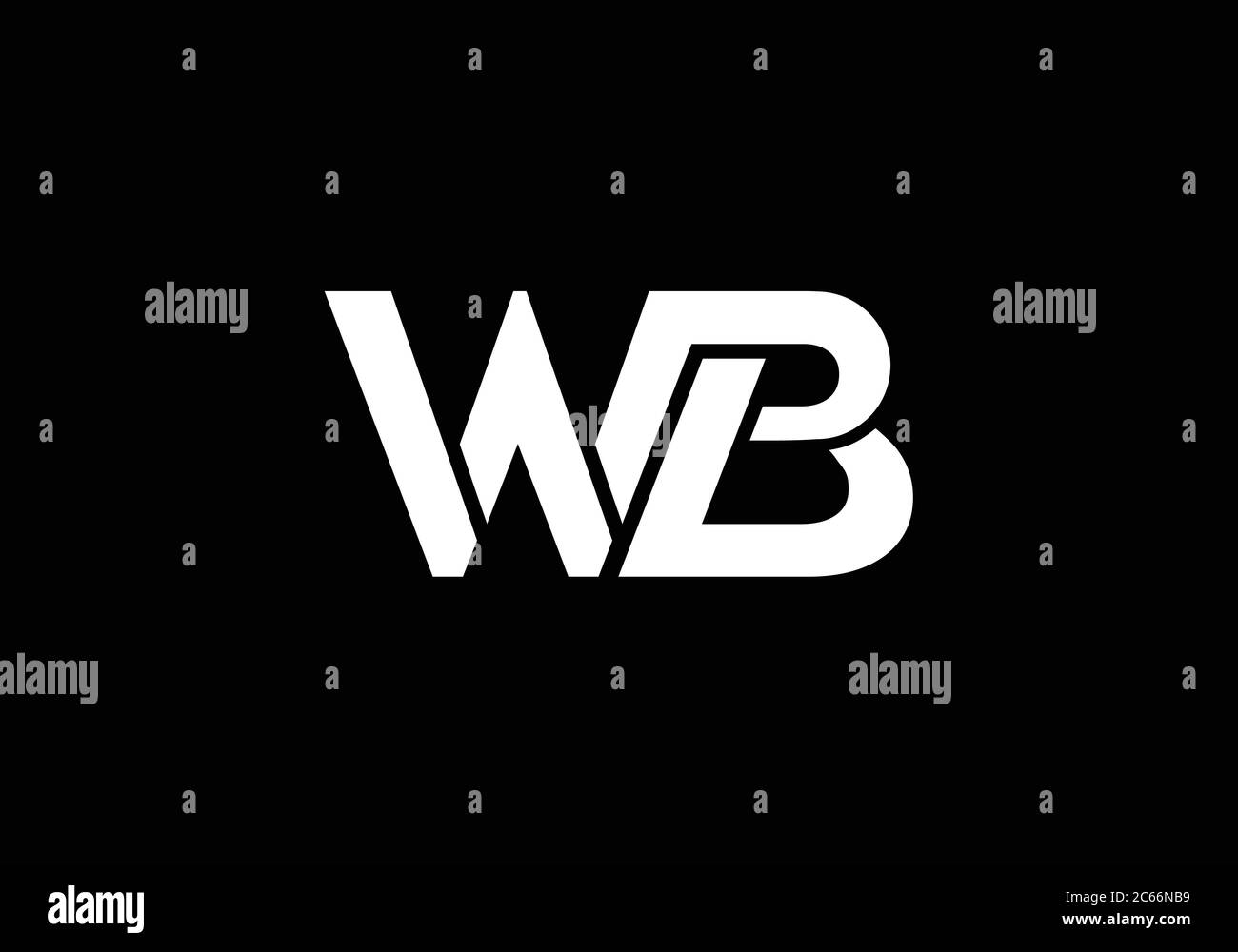 Initial Monogram Letter W B Logo Design Vector Template. WB Letter Logo ...