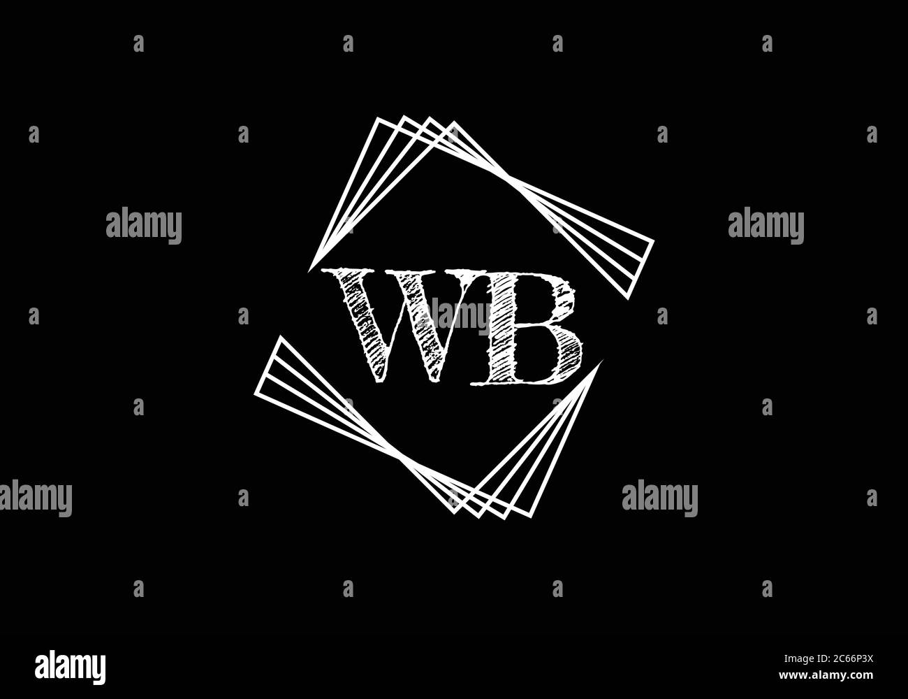 Initial Monogram Letter W B Logo Design Vector Template. WB Letter Logo ...