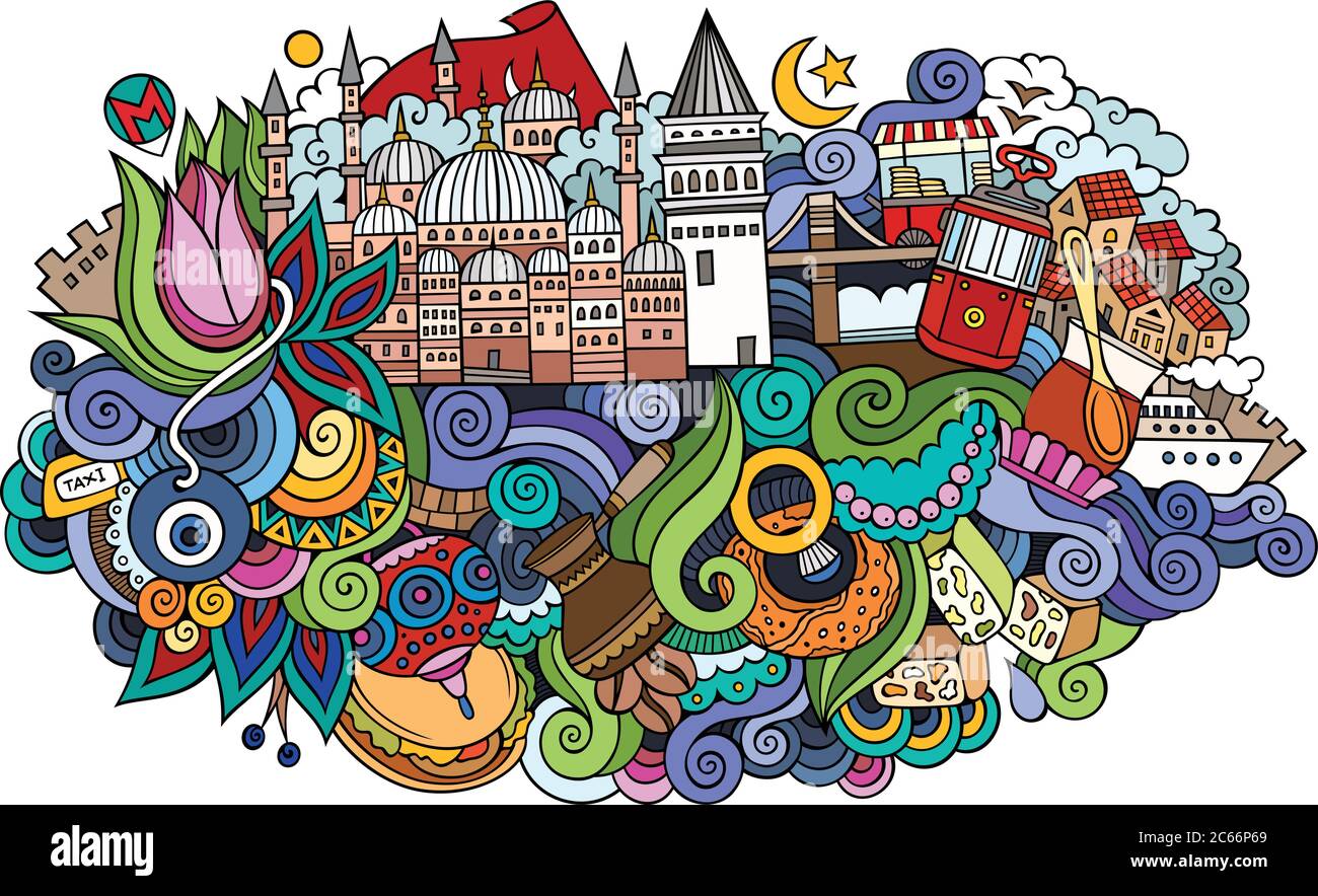 Istanbul vector hand drawn illustration Stock Vector Image & Art - Alamy