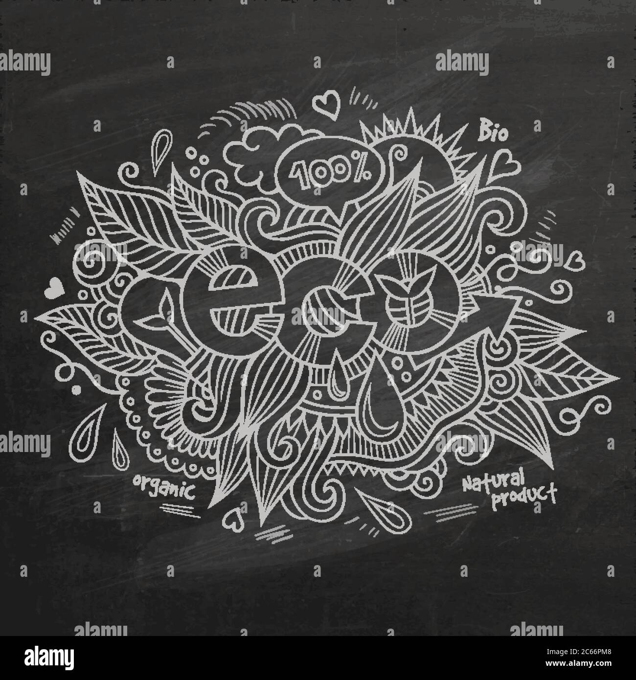 Eco hand lettering On Chalkboard Stock Vector Image & Art - Alamy