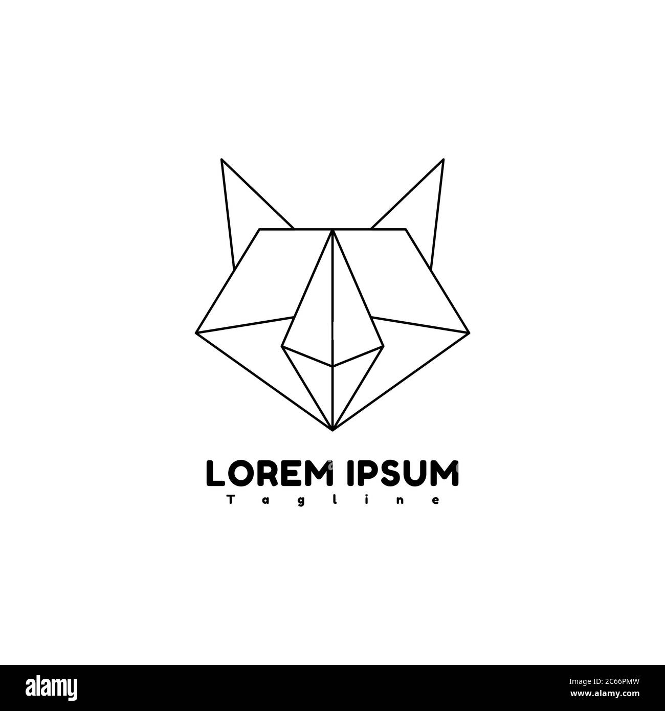 fox geometry vector design template illustration Stock Vector Image ...