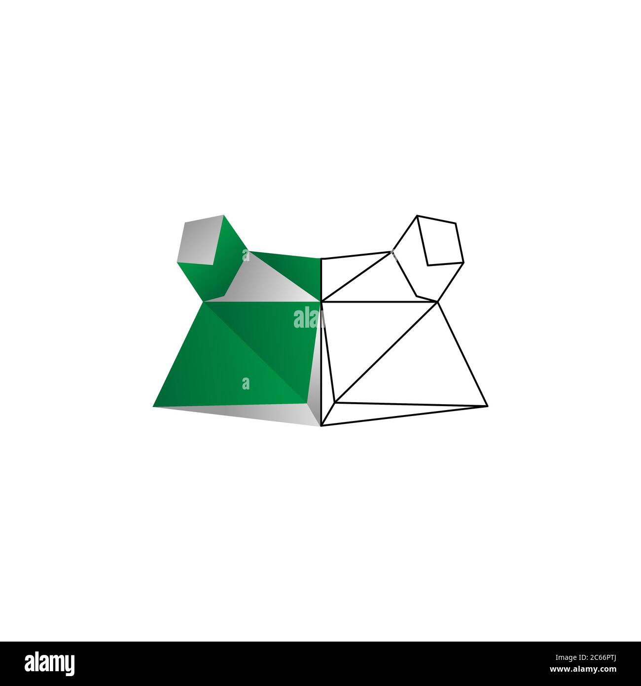 origami frog color line vector design template illustration Stock ...