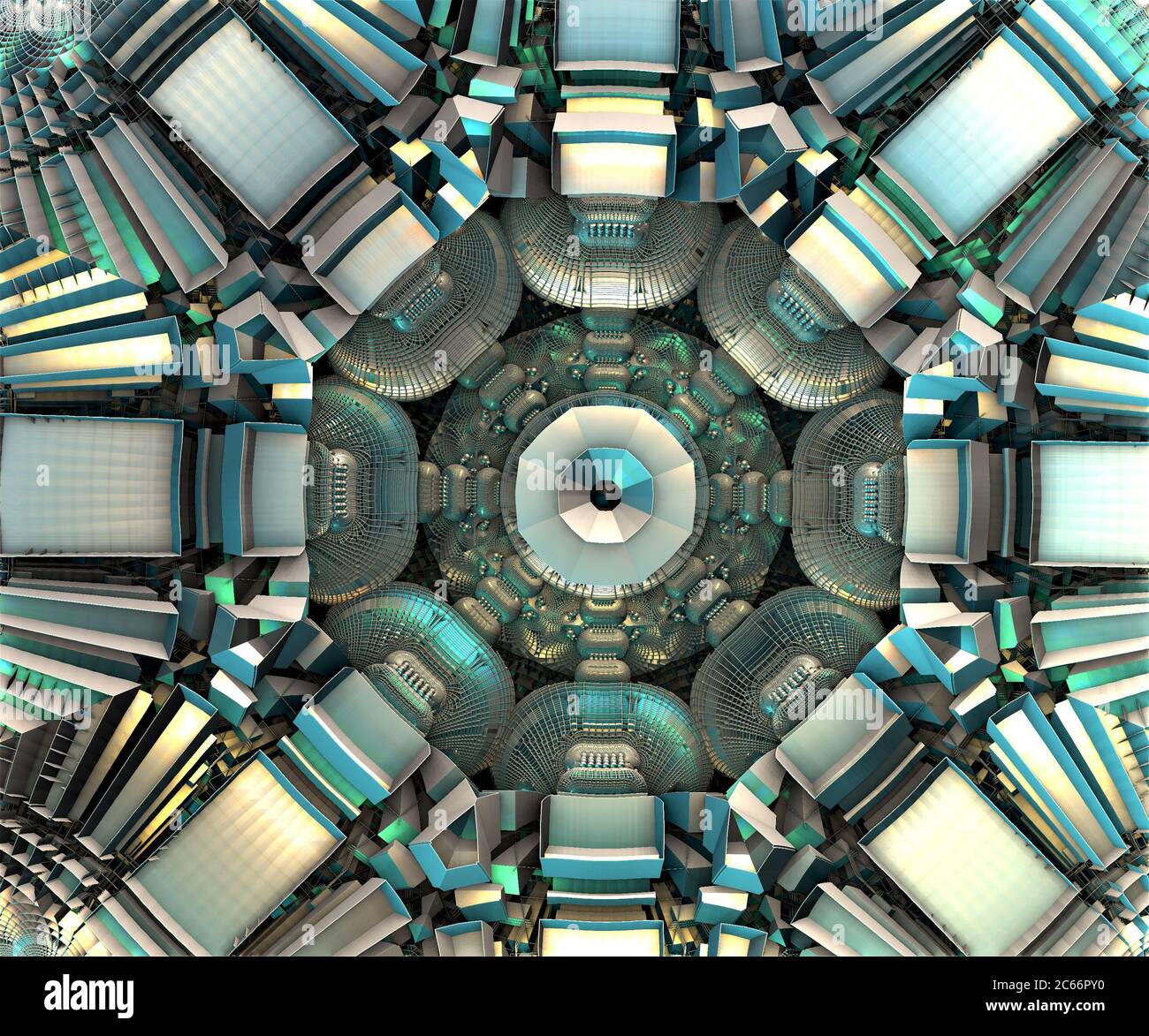 3D illustration of colorful virtual scenery for creative design, art ...