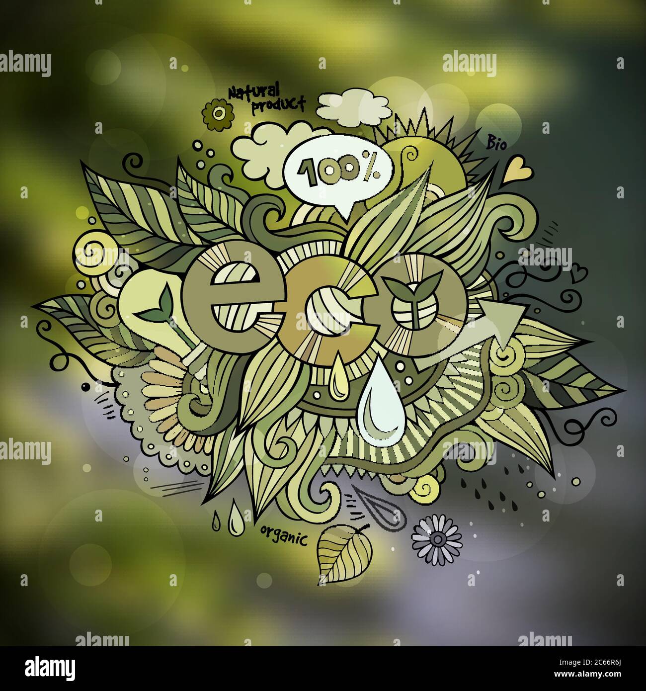 Eco hand lettering and doodles elements Stock Vector Image & Art - Alamy