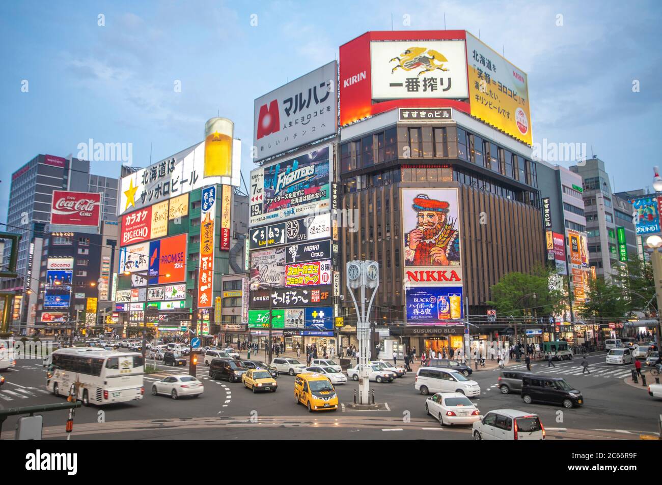 Japan, Sapporo City, Susukino Crossing Stock Photo - Alamy