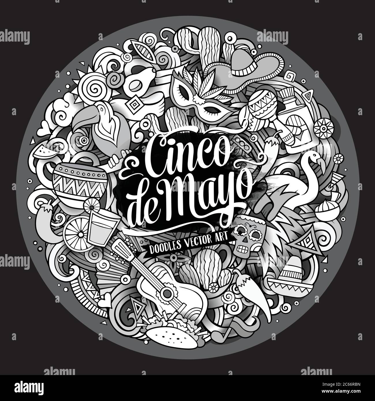 Cinco de Mayo. Cartoon vector hand drawn Doodle illustration Stock ...