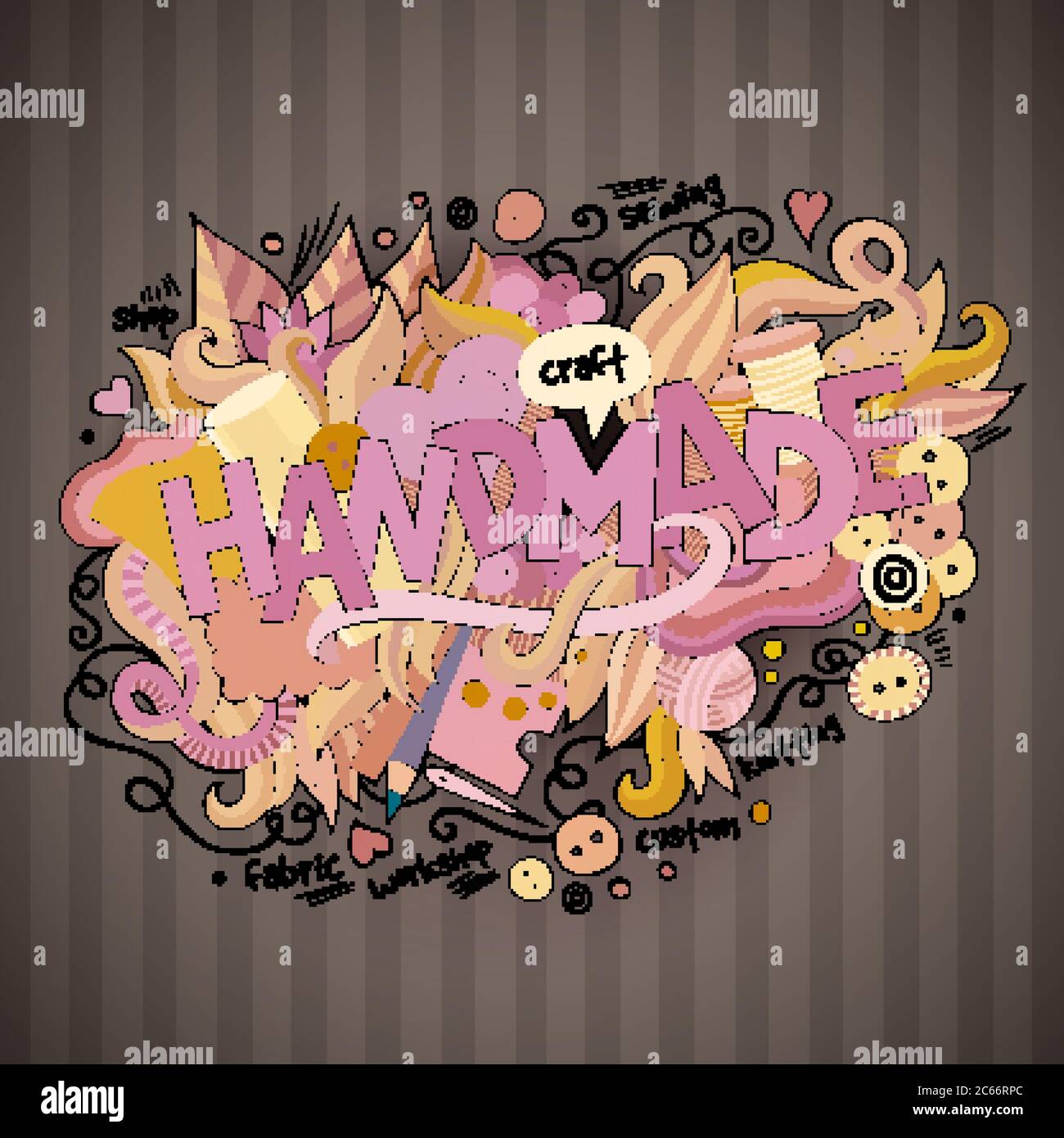 Handmade hand lettering and doodles elements Stock Vector Image & Art ...