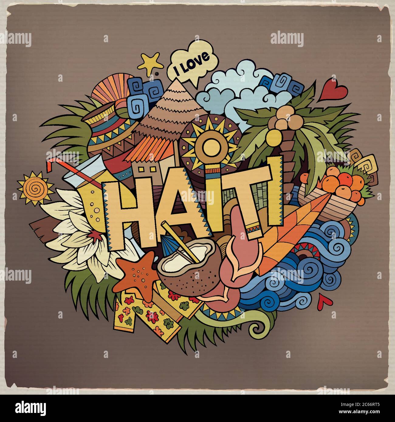 Haiti hand lettering and doodles elements Stock Vector Image & Art - Alamy