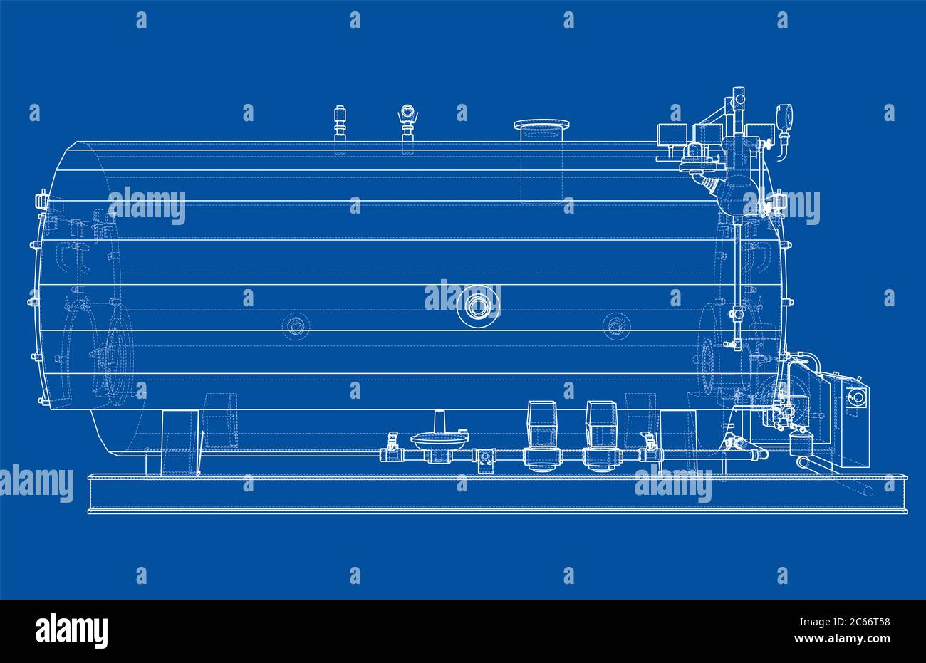 Industrial boiler outline. 3D illustration Stock Photo - Alamy