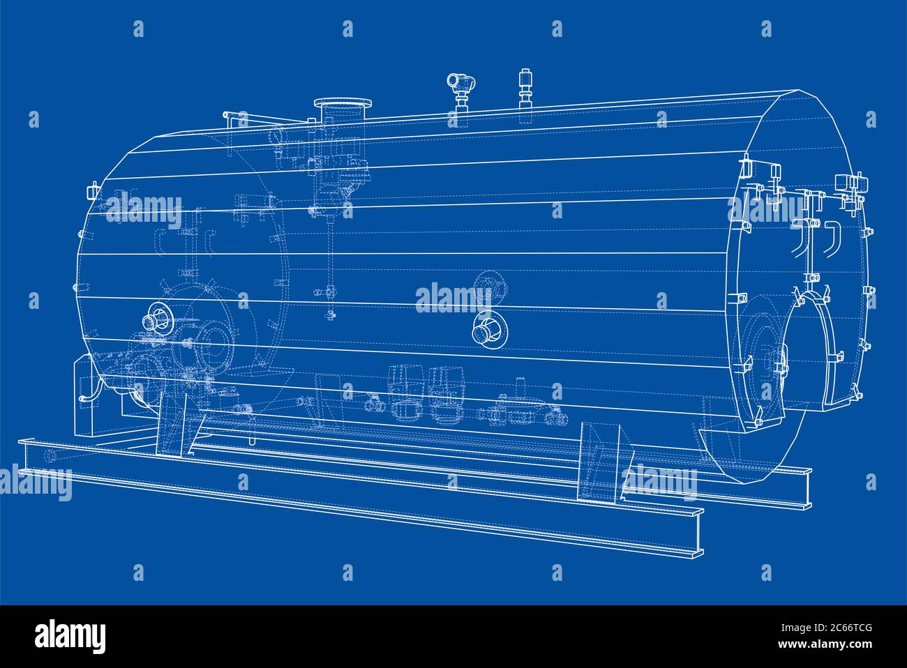 Industrial boiler outline. 3D illustration Stock Photo - Alamy