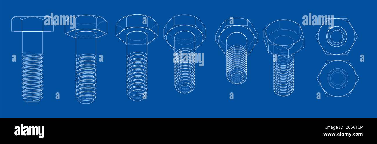 Sketch of Bolts Set Stock Photo - Alamy